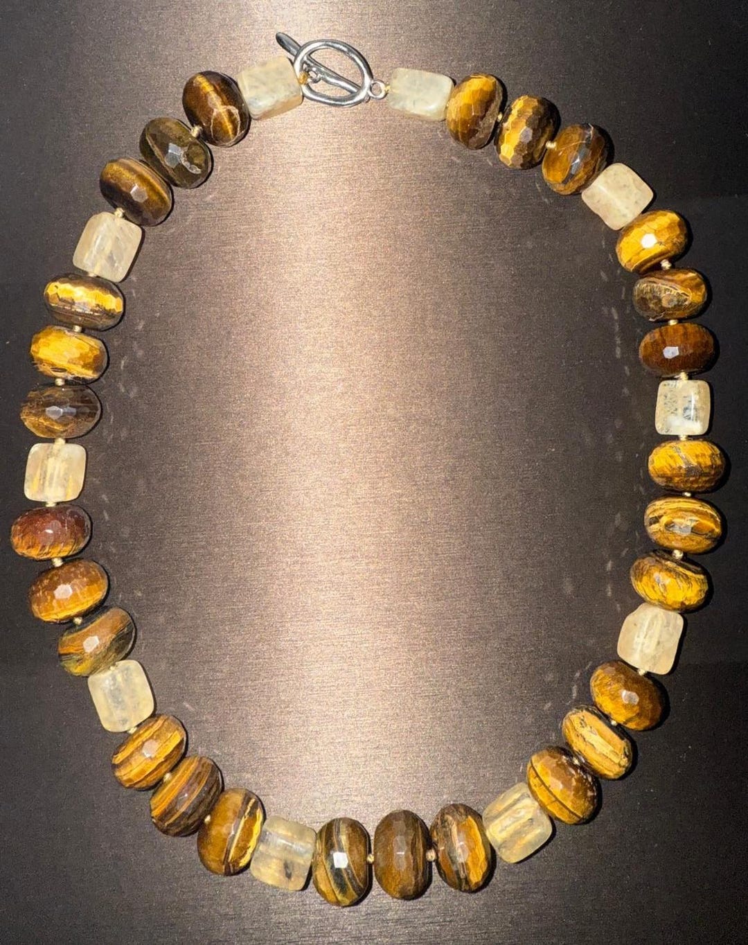 Tiger's Eye and Yellow Calcite Necklace 55cm (21") - Etsy