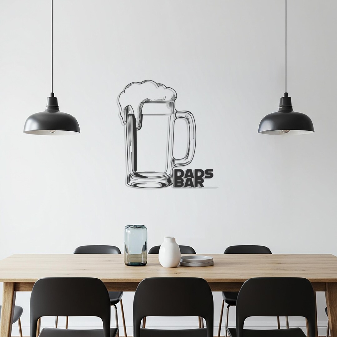 Beer Mug Wall Art, Custom Dads Bar Decor, Beer Glass Wall Art ...