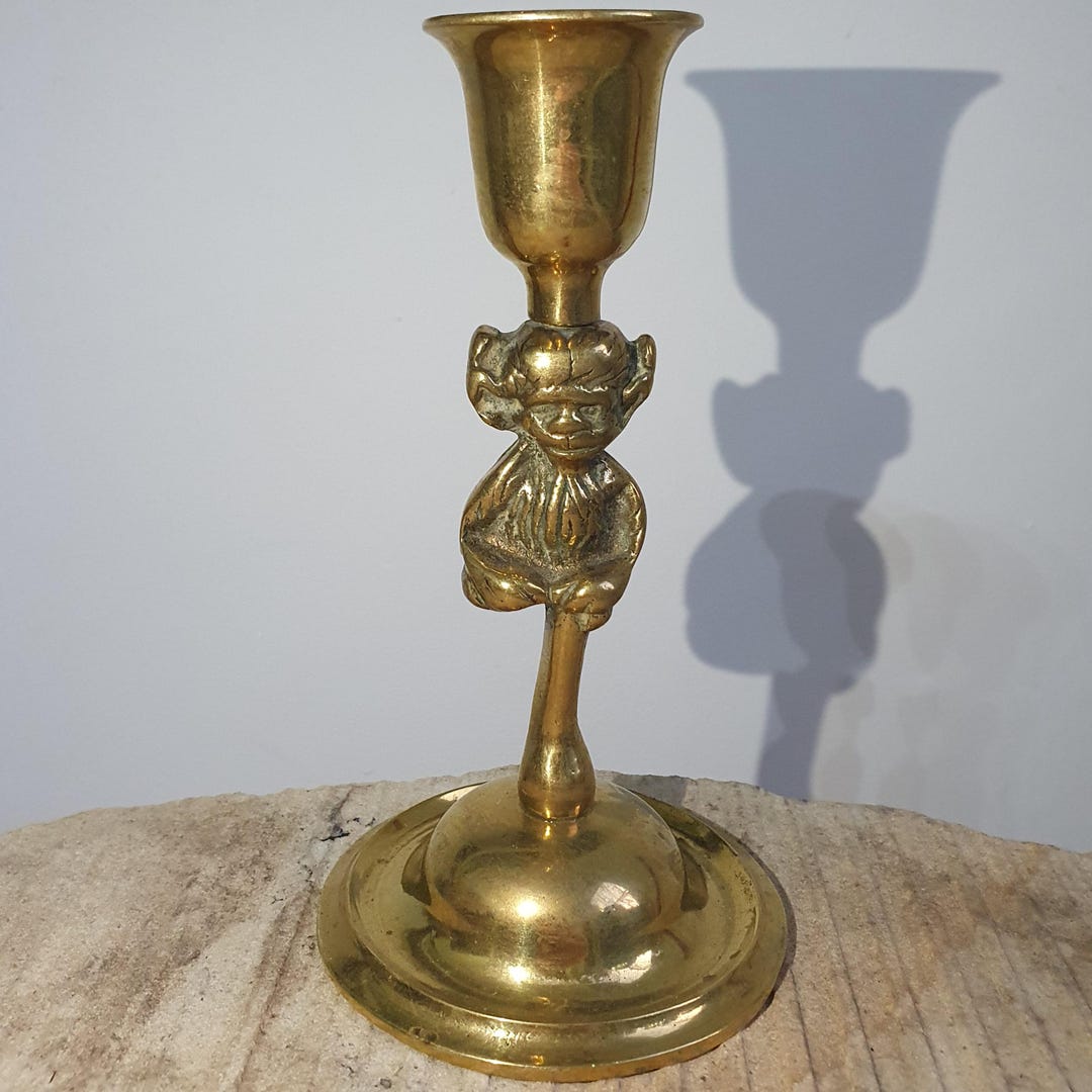 Vintage Lincoln Imp Candlestick – Solid Brass Candle Holder, English ...