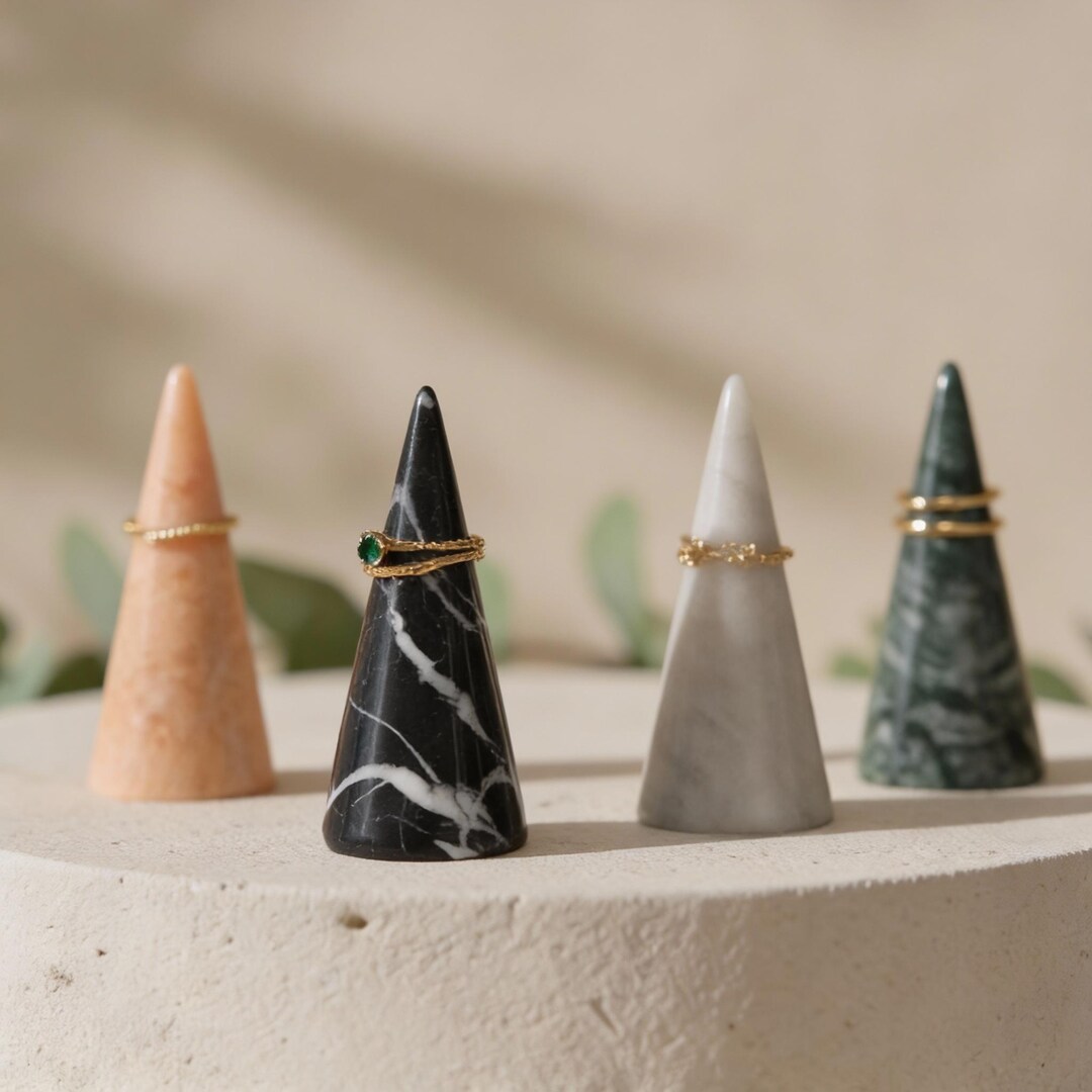 Marble Ring Holder, Ring Cone Holder, Stone Ring Stand, Jewelry Ring ...