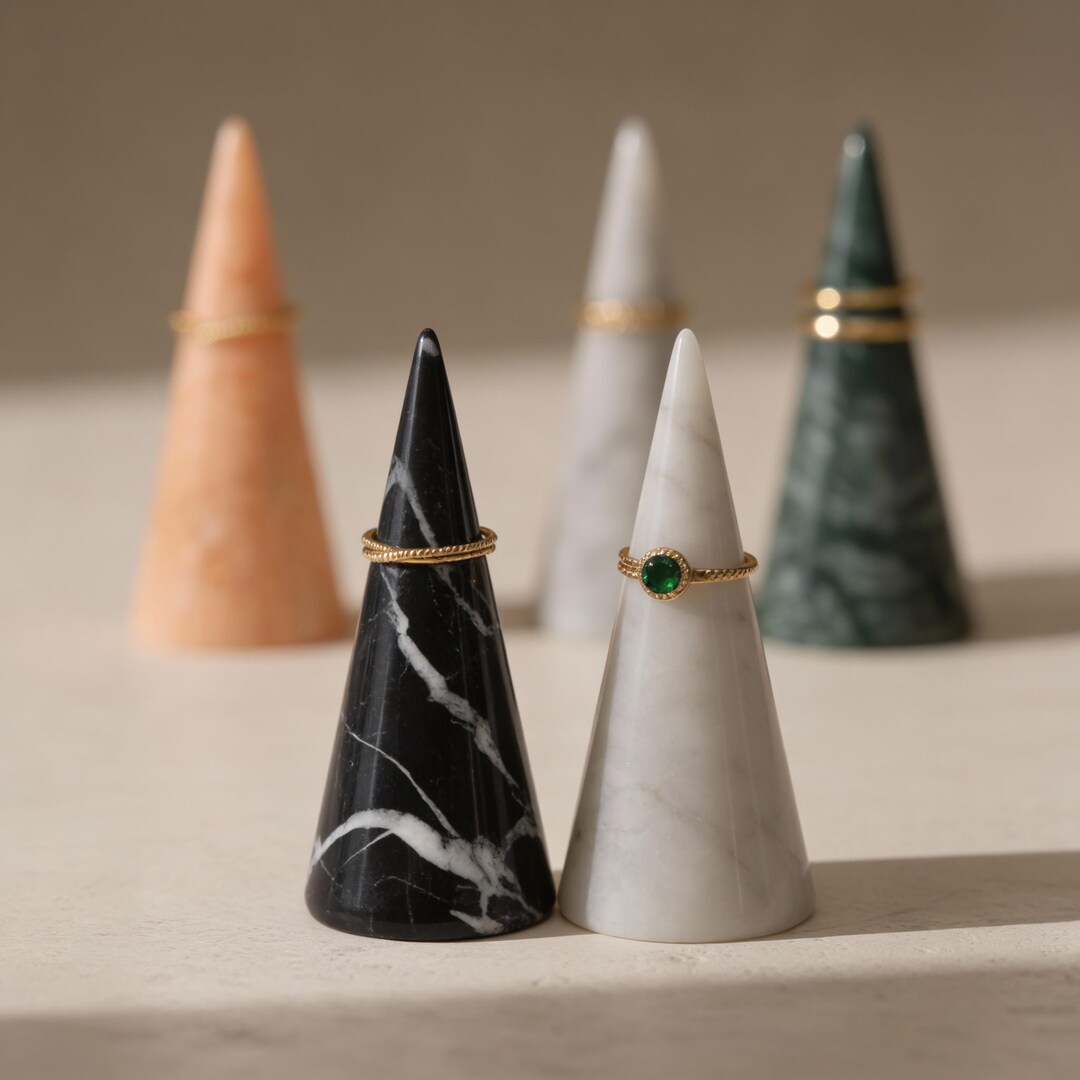 Marble Ring Holder, Ring Cone Holder, Marble Jewelry Holder, Jewelry ...