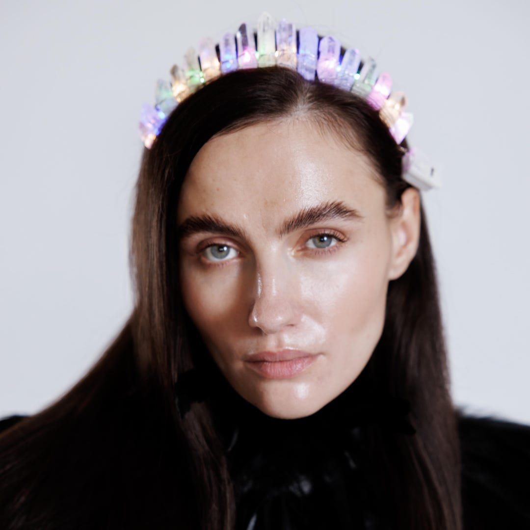Crystal Tiara Crown, Led Tiara, Light up Crown, Quartz Headpiece, Party ...