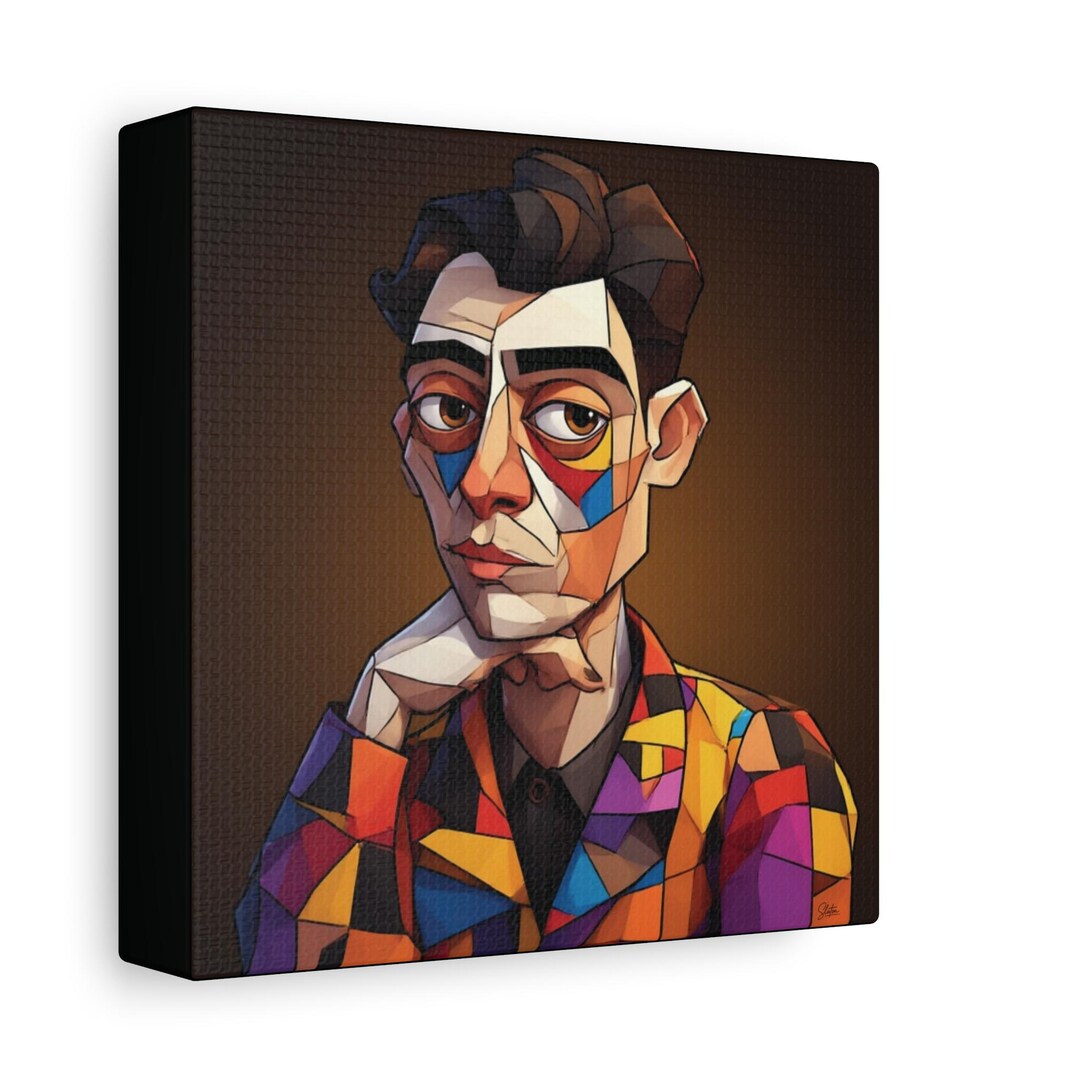 Colorful Cubist Man Portrait Canvas Modern Abstract Male Art Bold ...