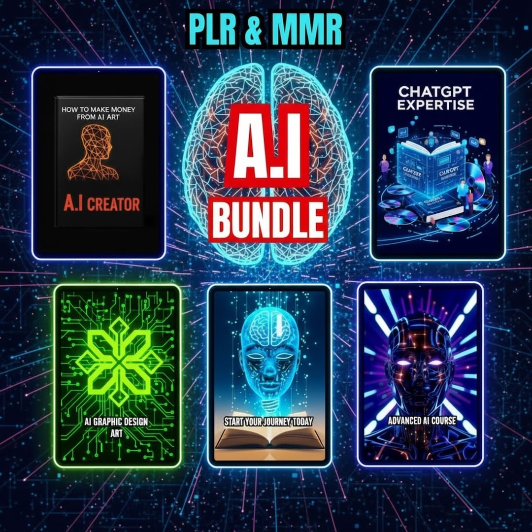 Ai PLR MRR Mega Bundle • AI Ebook + Video Course • Digital Business Kit ...