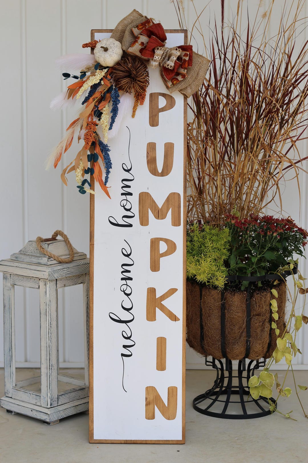 Welcome Home Pumpkin Porch Sign - Etsy