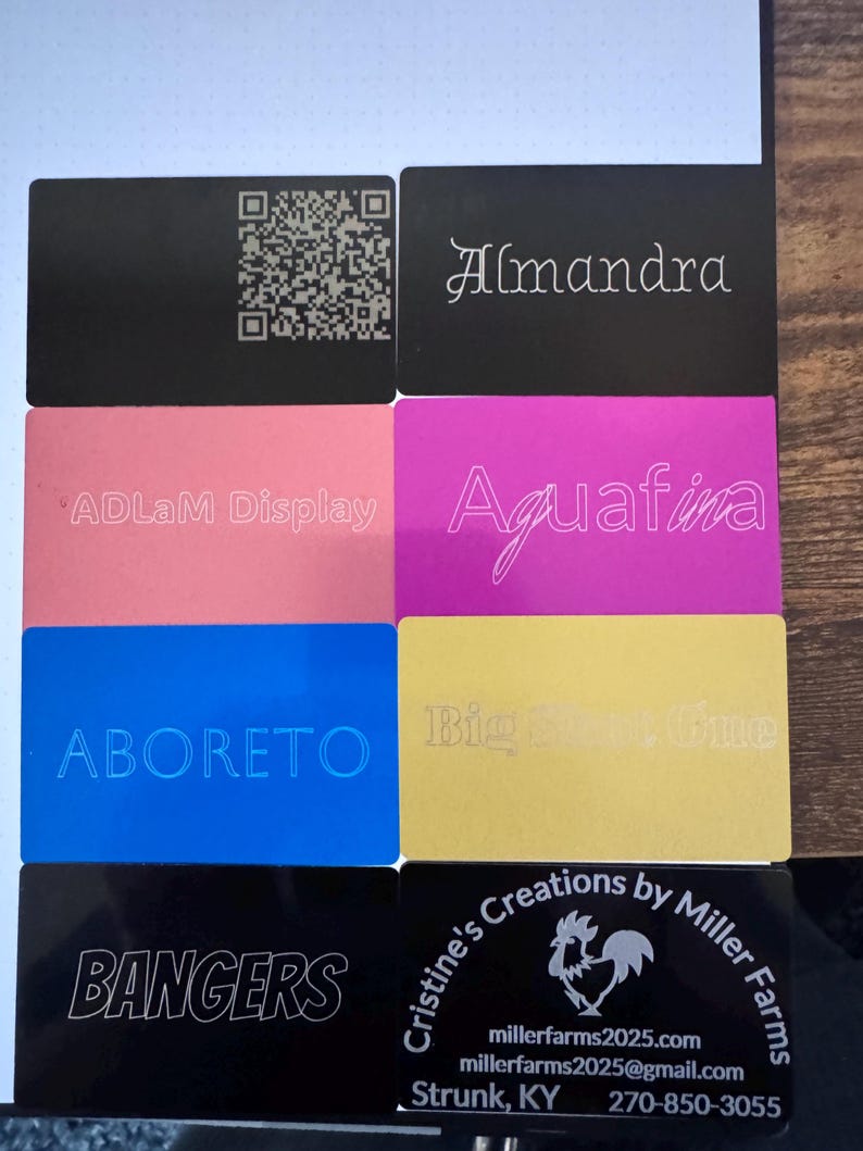 Custom Laser Engraved Aluminum Business Cards - Etsy