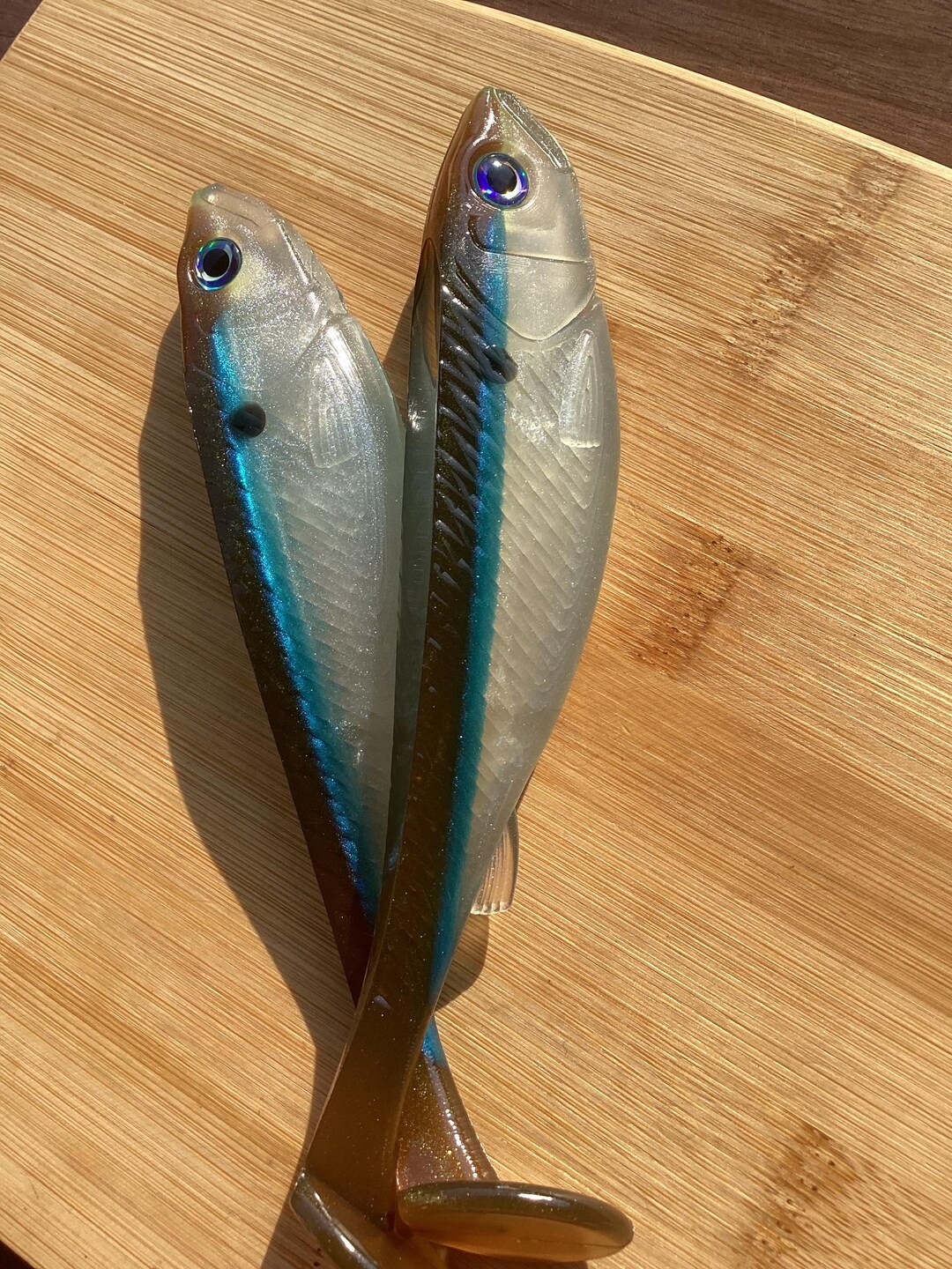 6” G Swim Bait Hand Poured Soft Plastic, Color of Hickory Shad - Etsy