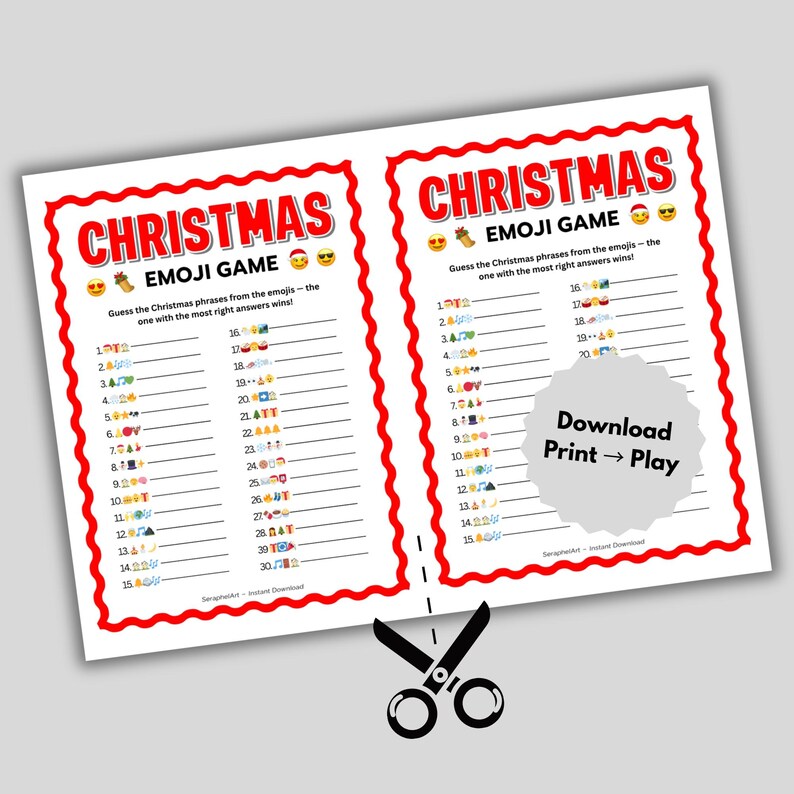 Christmas Emoji Game — Fun Printable for All Ages - Etsy