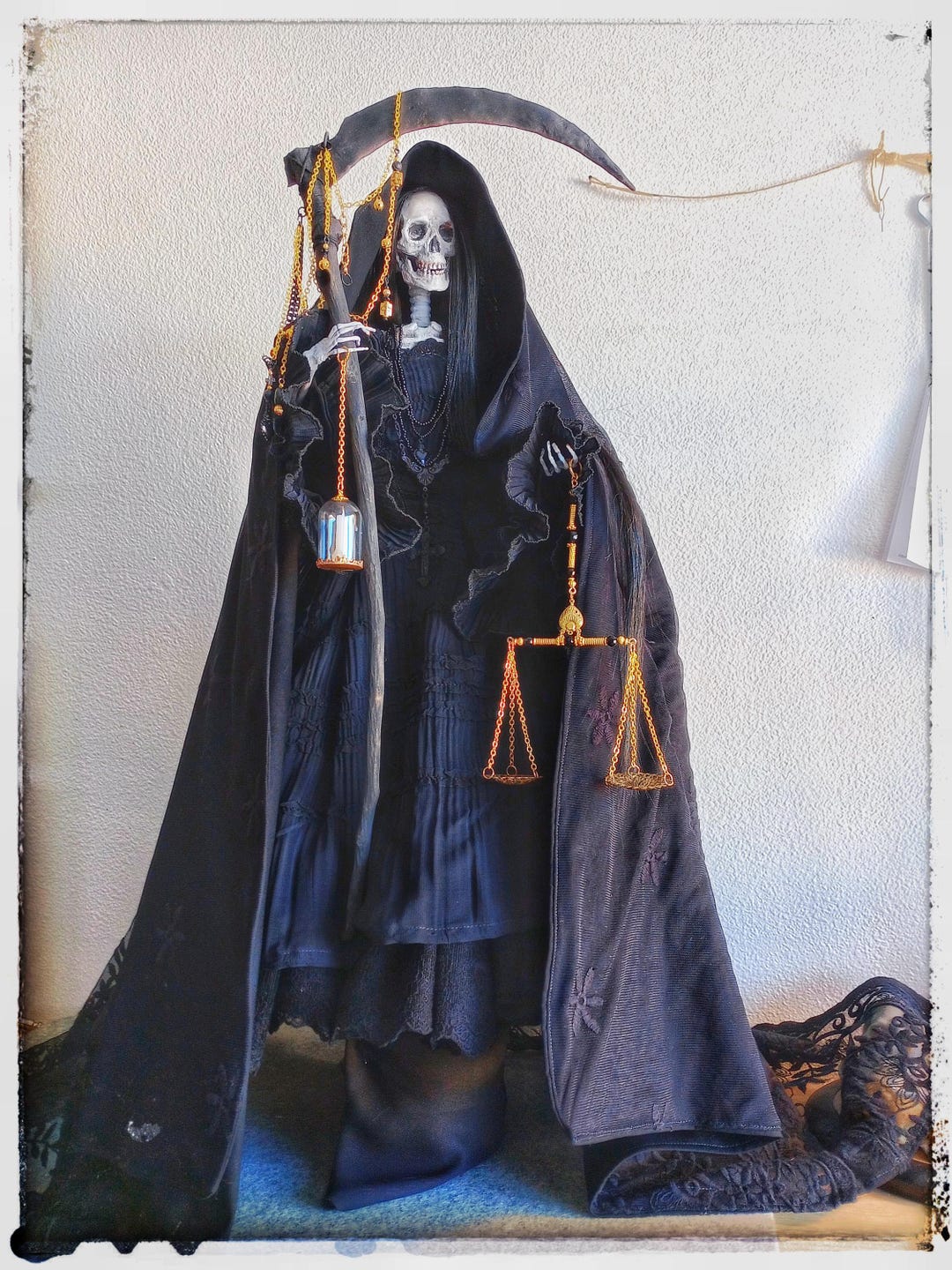 Black Santa Muerte Holy Death Statue 19 Inch - Etsy