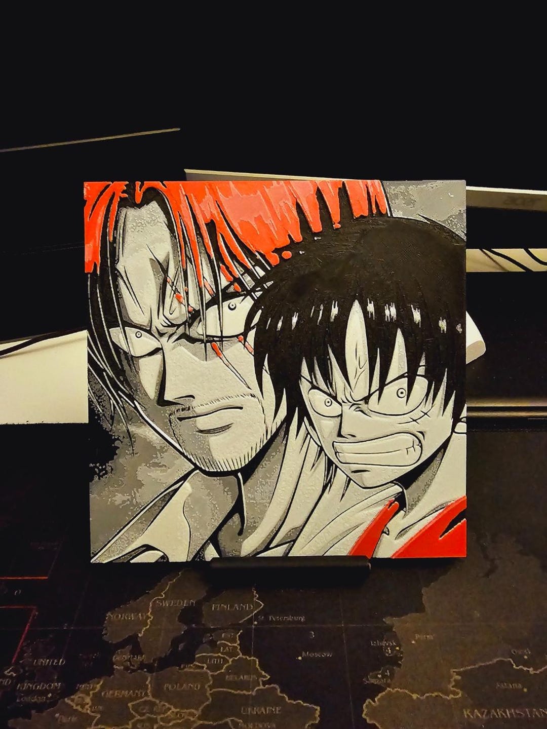 One Piece Wall Art: Shanks & Luffy 3D Embossed Panel ( With Pokeball ...