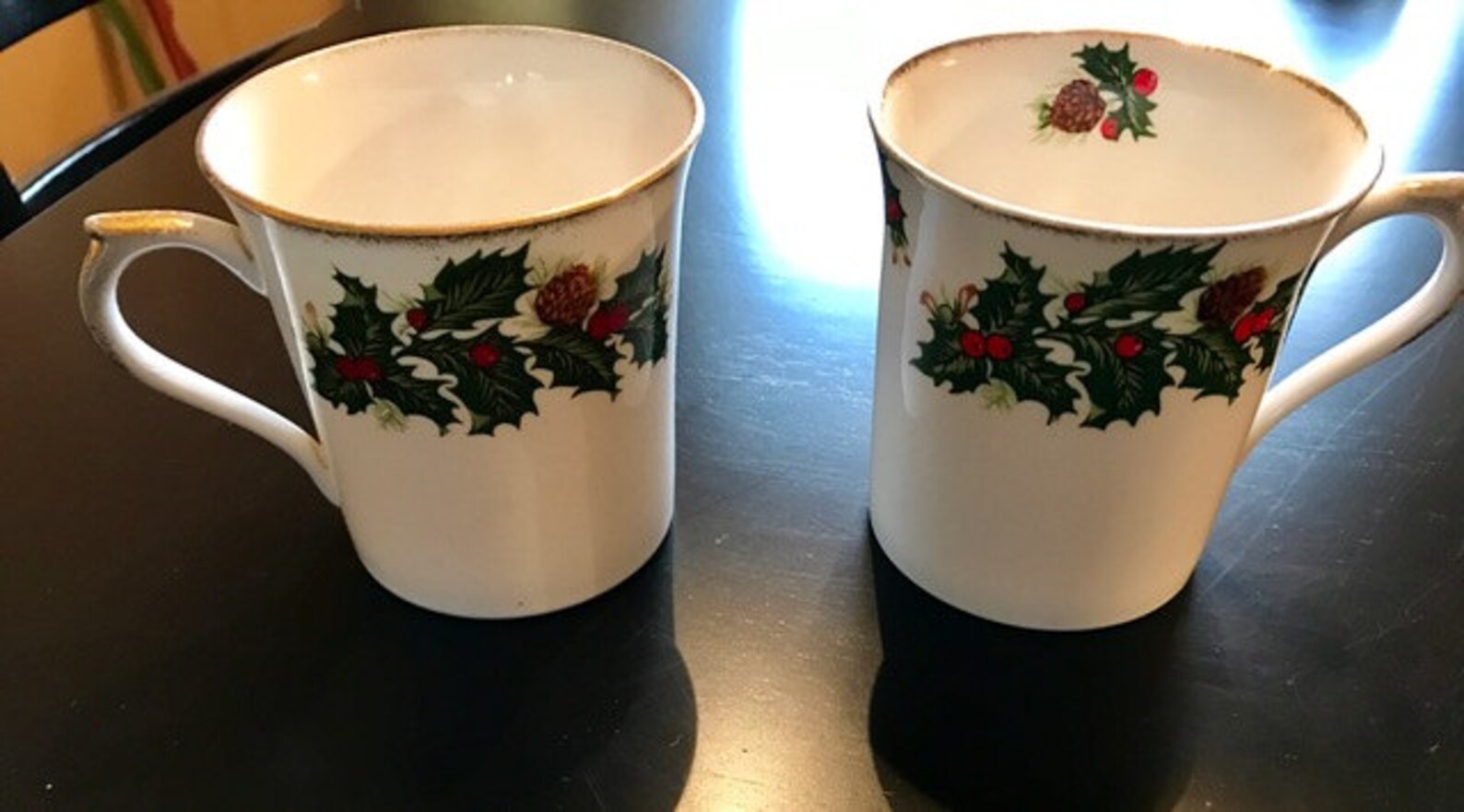 Set of 2-queens Fine Bone China Cups in Yuletide Pattern | Etsy