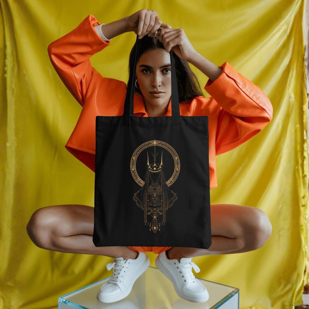 Ancient Egypt Mythic God Tote Bag - Gold Graphic, Egyptian Art Gift - Etsy