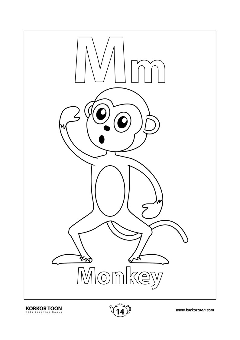 A to Z Alphabet Coloring Pages for Kids | Printable Learn & Color PDF ...