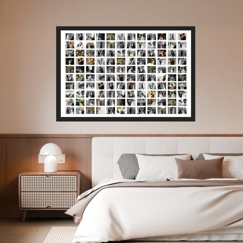 120 Photo Collage Template Canva ,custom Photo Grid Poster for Wedding ...