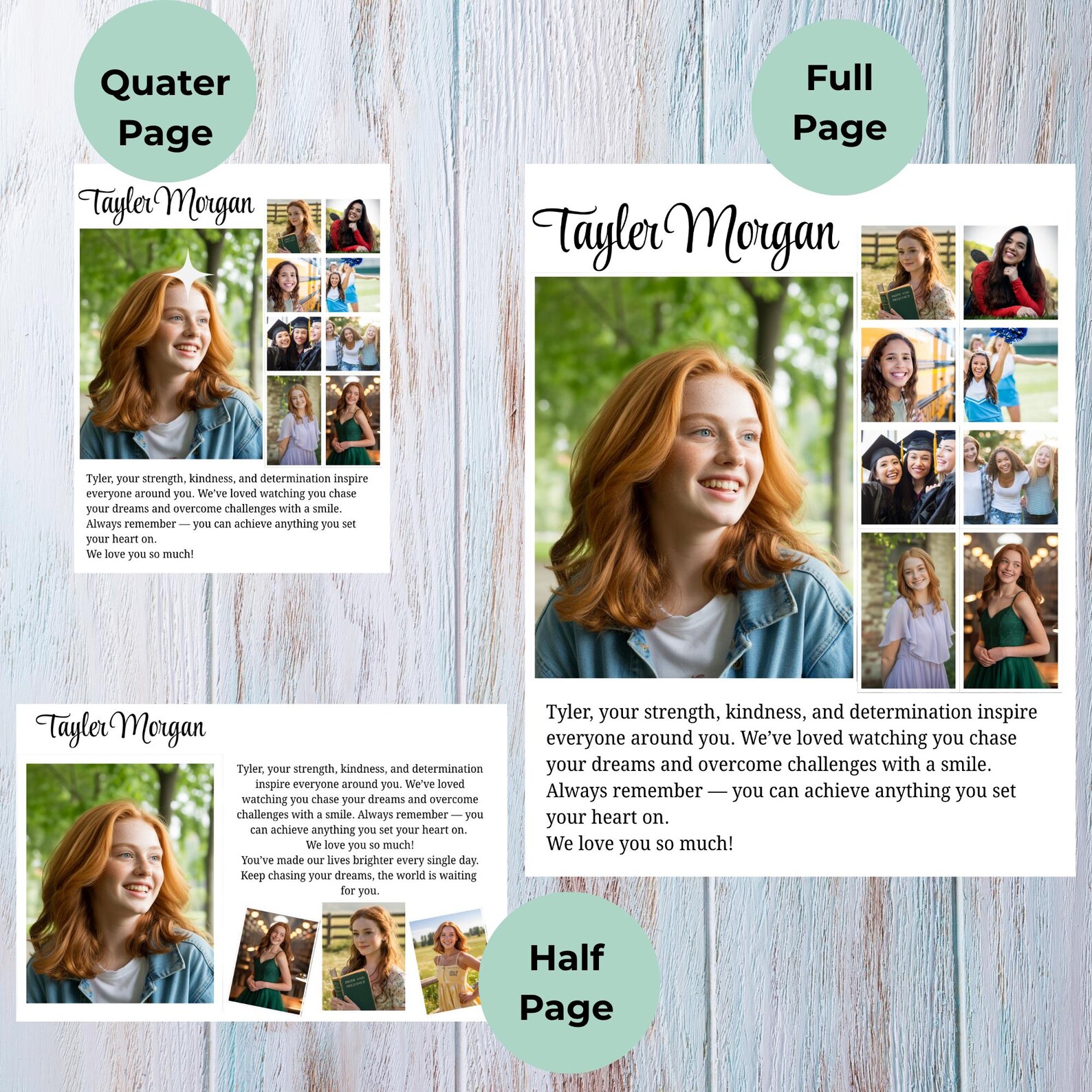 Editable Senior Yearbook Ad Template: Graduation Photo Collage (canva ...