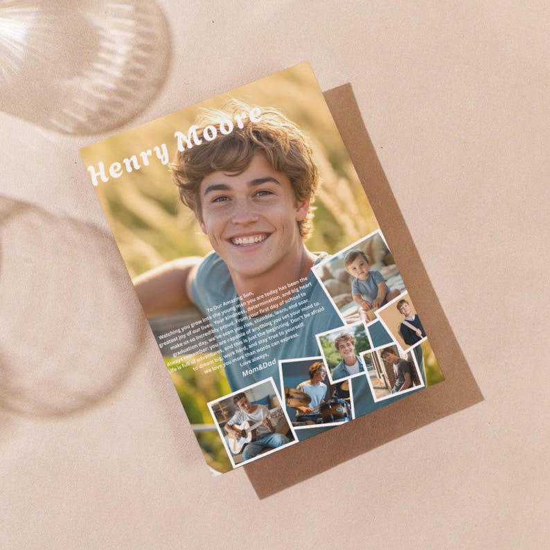 Senior Yearbook Ad Template for Son , Editable Canva Template ...