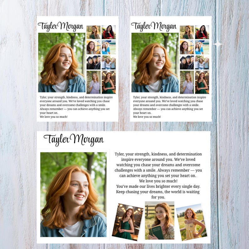 Editable Senior Yearbook Ad Template: Graduation Photo Collage (canva ...