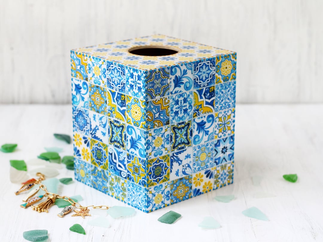 Tissue Box Cover Spanish Majolica Tiles Style ,MADE TO ORDER - Etsy