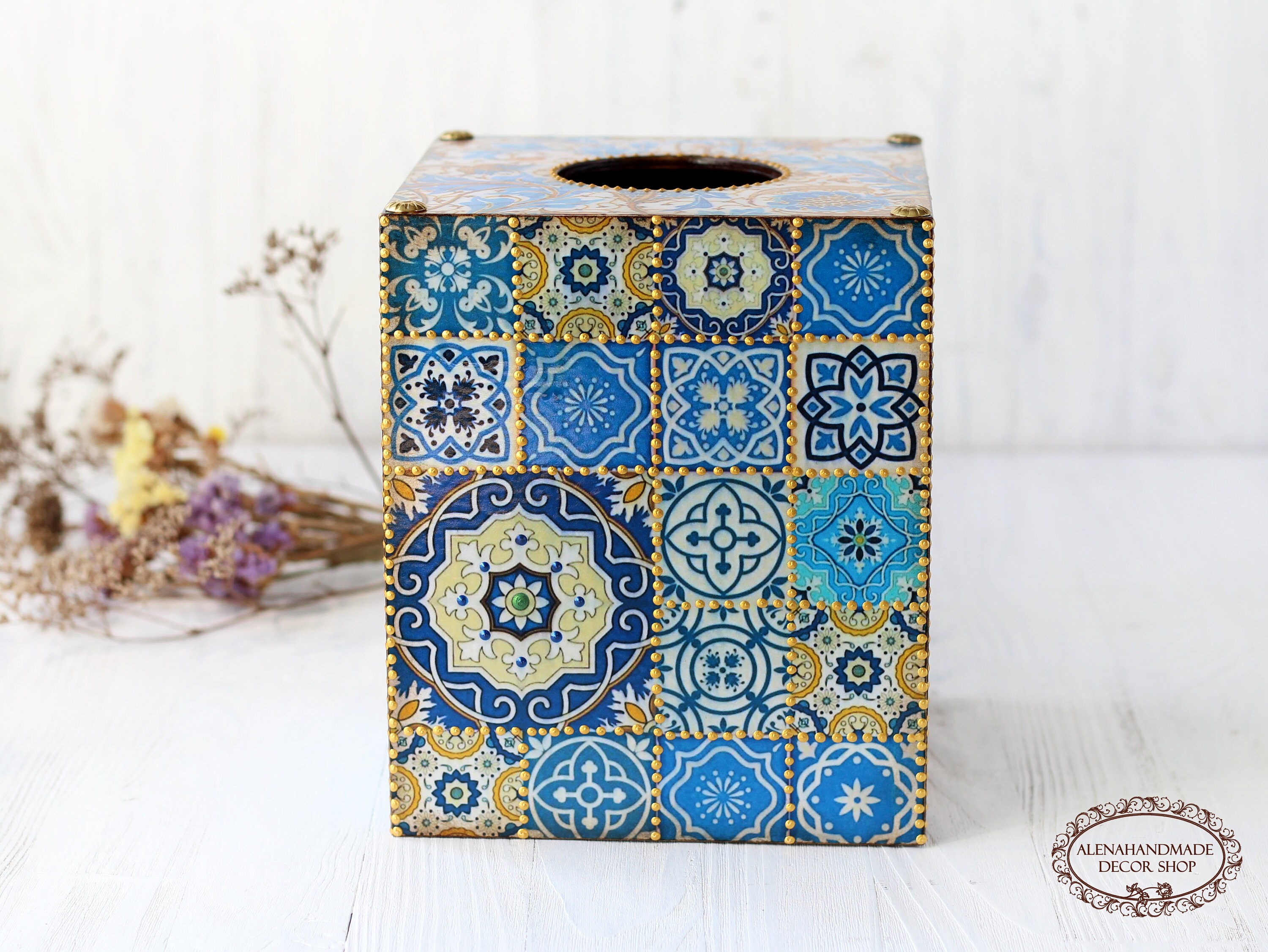 Tissue Box Cover Azulejos Portugueses Tiles Style - Etsy