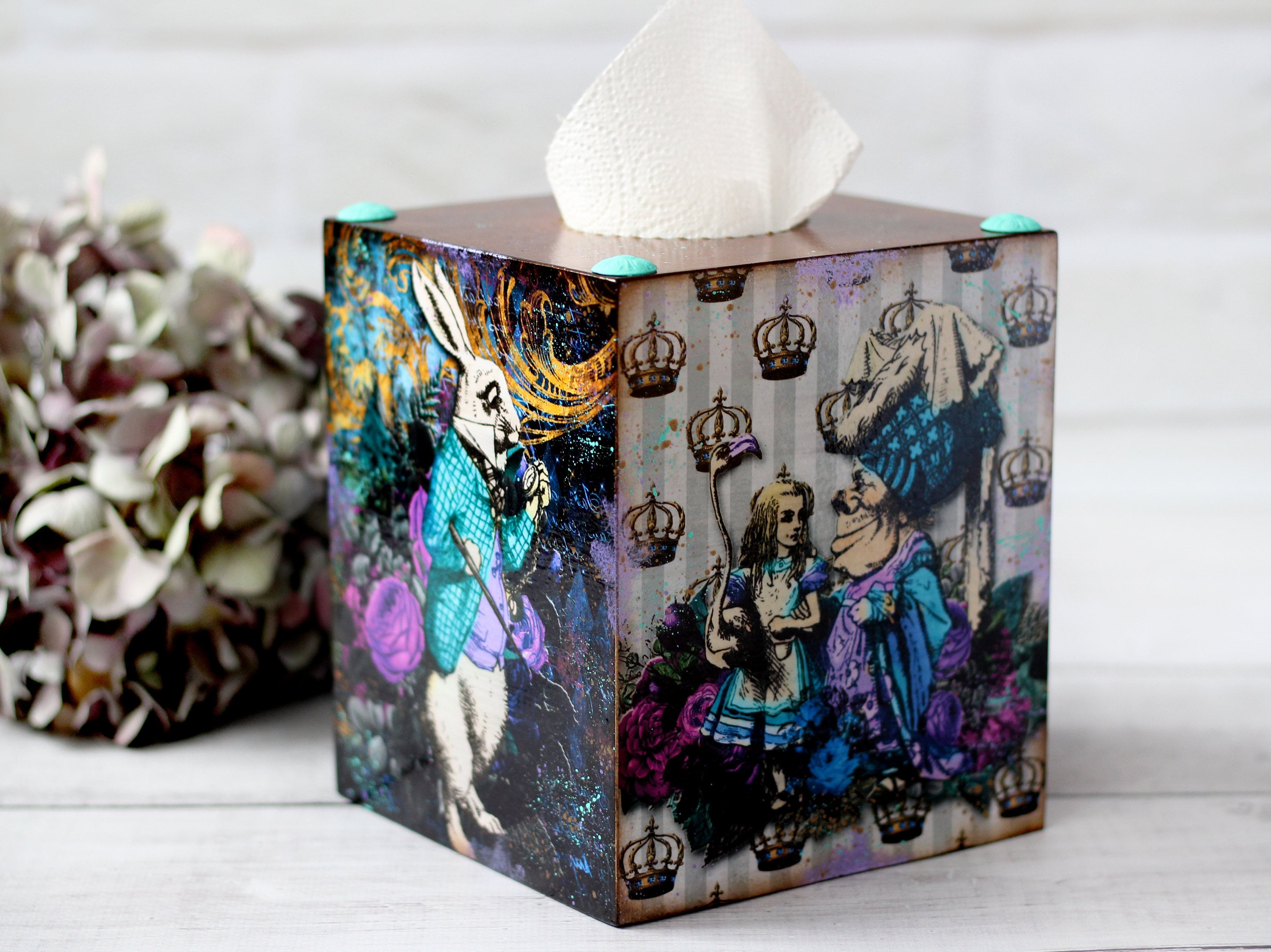 Alice's Adventures in Wonderland Tissue Box Cover - Etsy