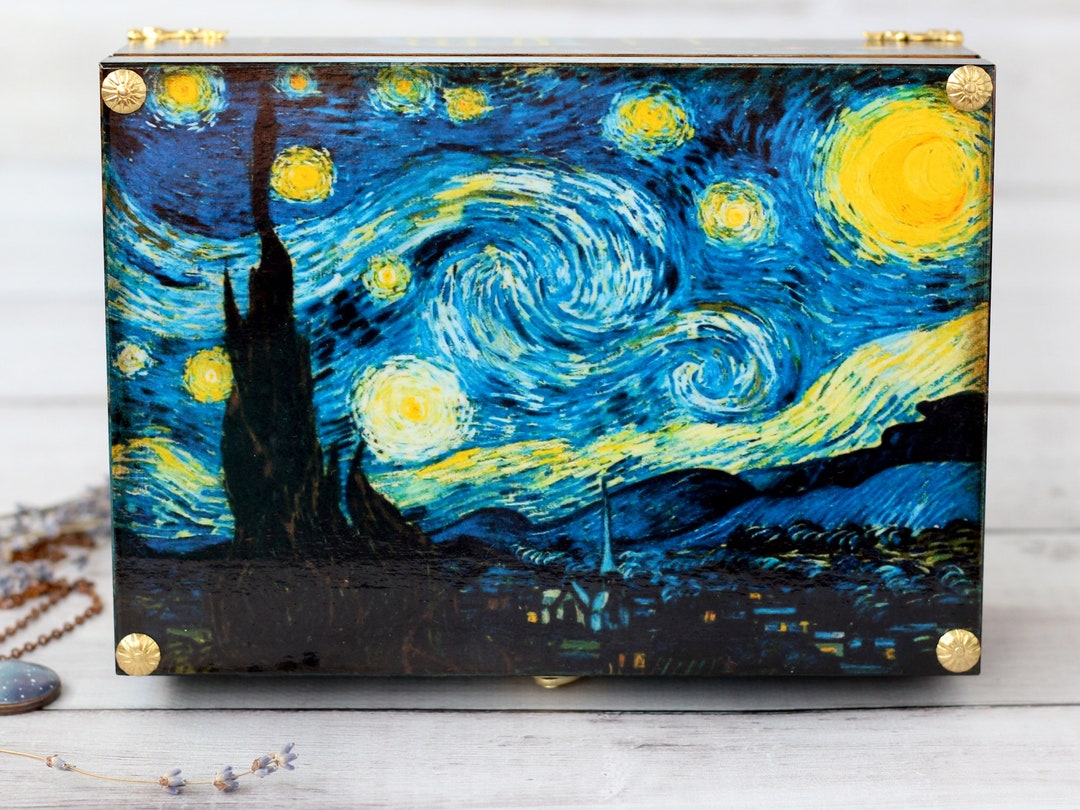 Wooden Jewelry Box Inspired Vincent Van Gogh Starry Night van - Etsy