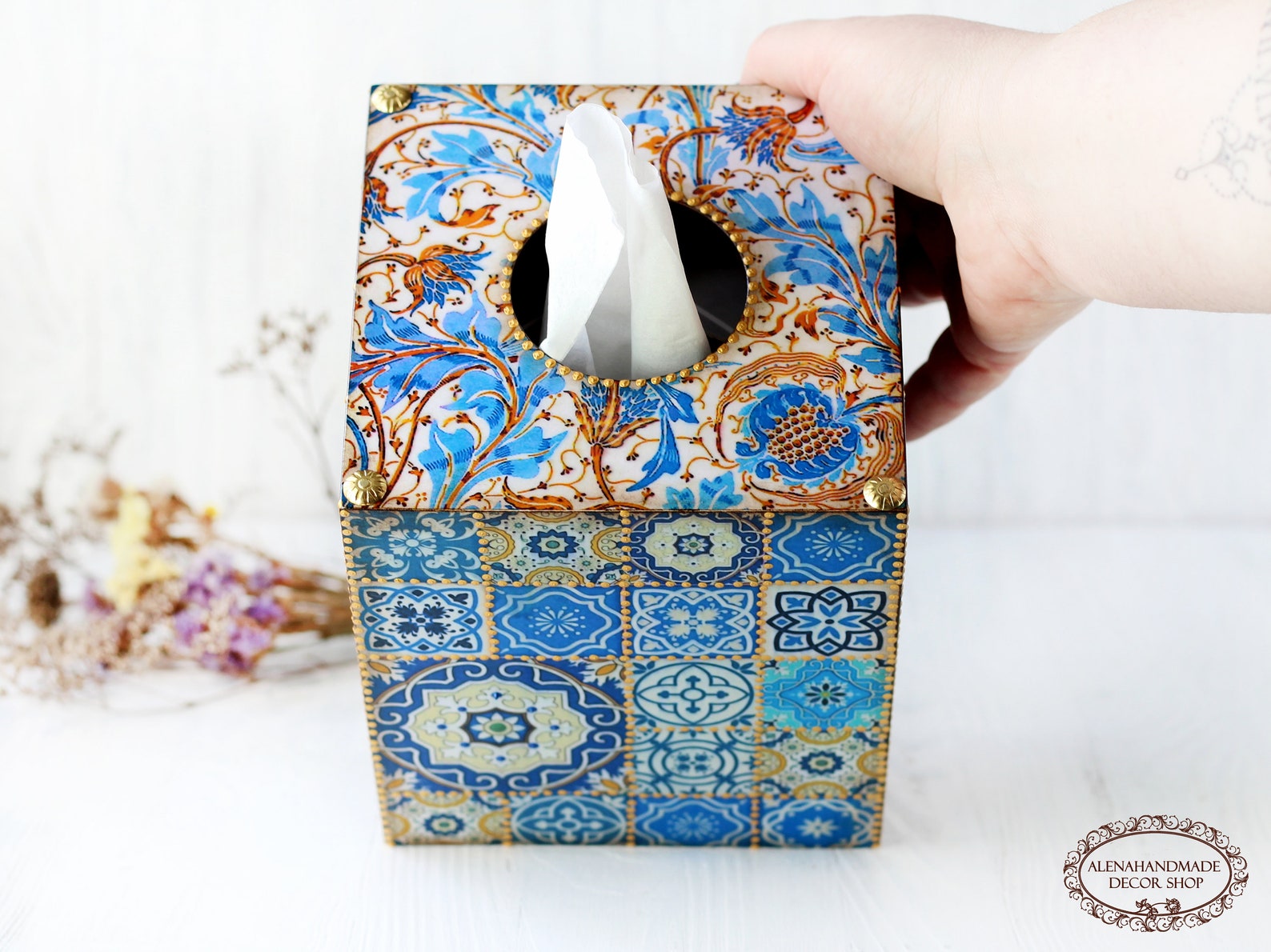 Tissue Box Cover Azulejos Portugueses Tiles Style - Etsy