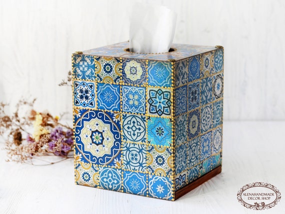 Tissue Box Cover Azulejos Portugueses Tiles Style | Etsy