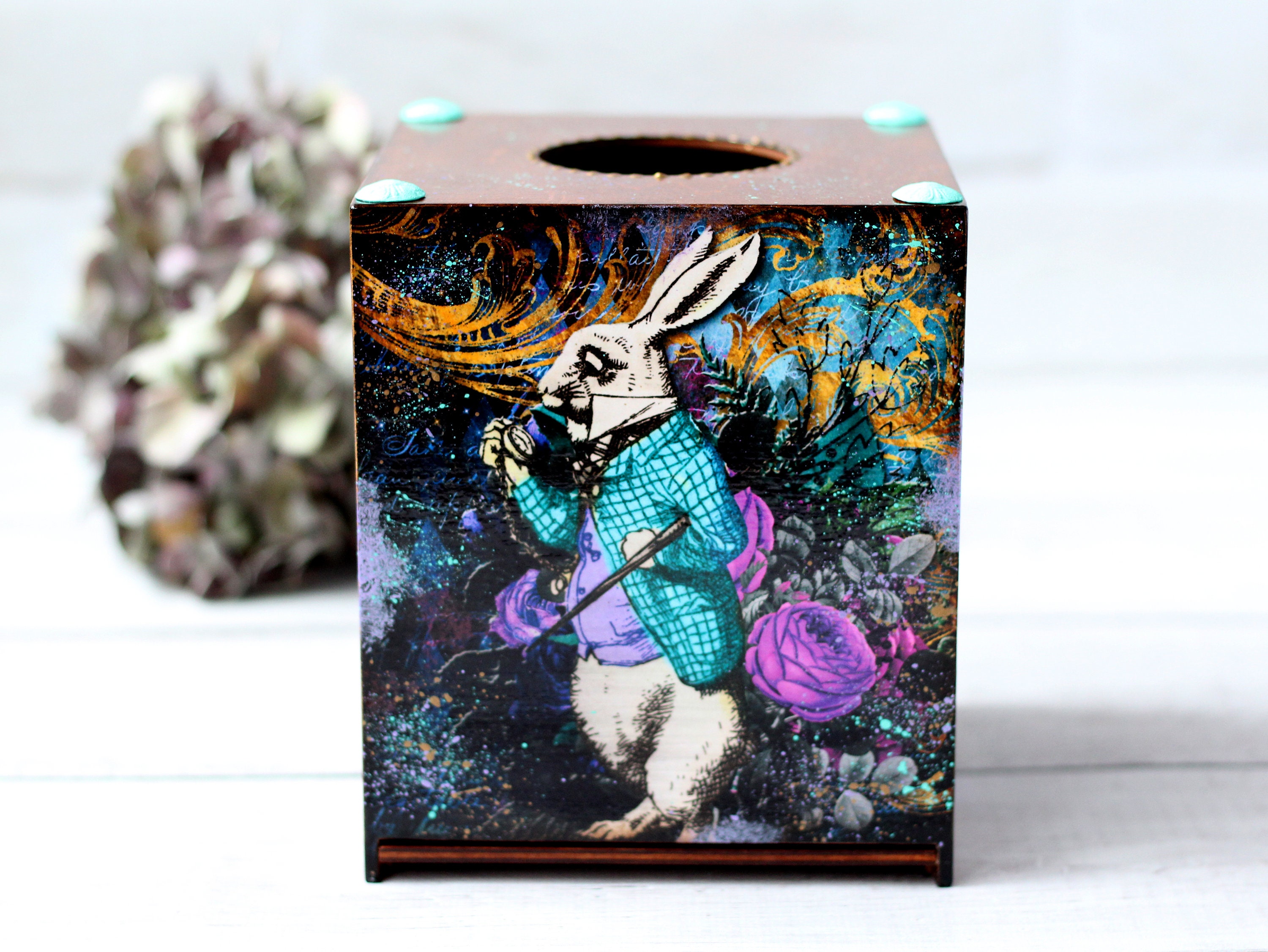 Alice's Adventures in Wonderland Tissue Box Cover - Etsy