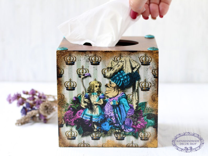 Alice's Adventures in Wonderland Tissue Box Cover - Etsy