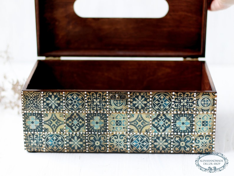 Tissue Box Cover Azulejos Portugueses Tiles Style with yew | Etsy