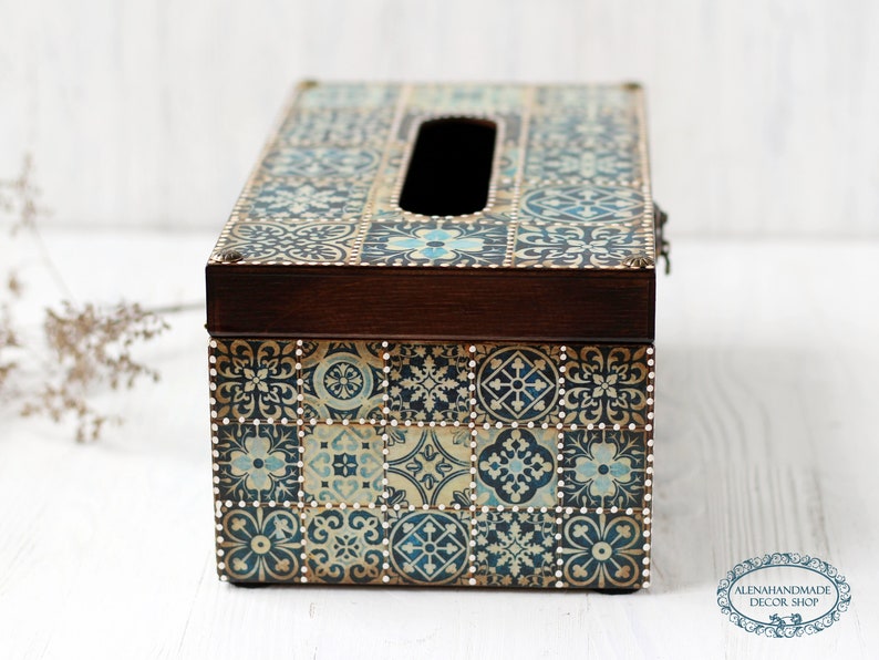 Tissue Box Cover Azulejos Portugueses Tiles Style with yew | Etsy