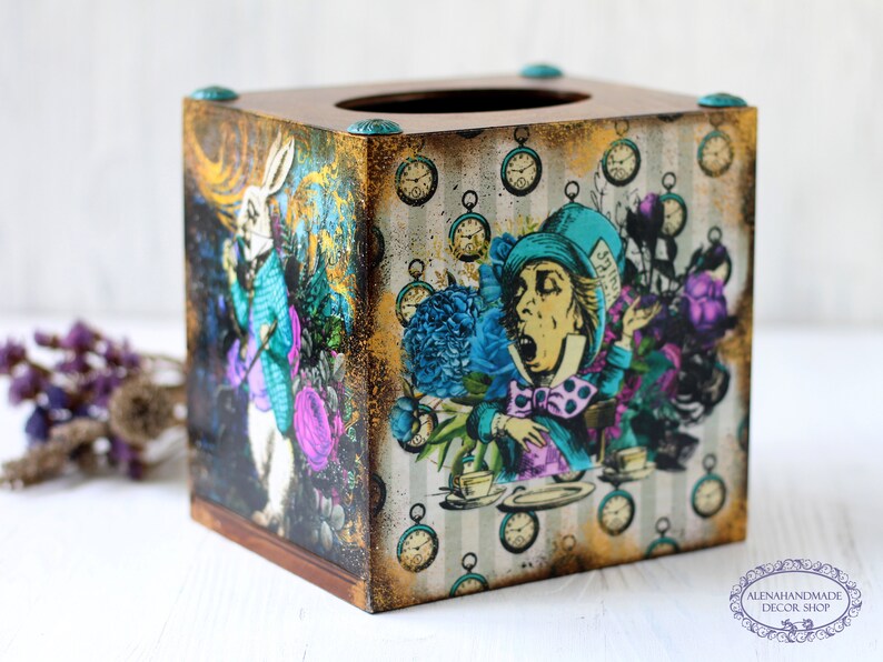 Alice's Adventures in Wonderland Tissue Box Cover - Etsy