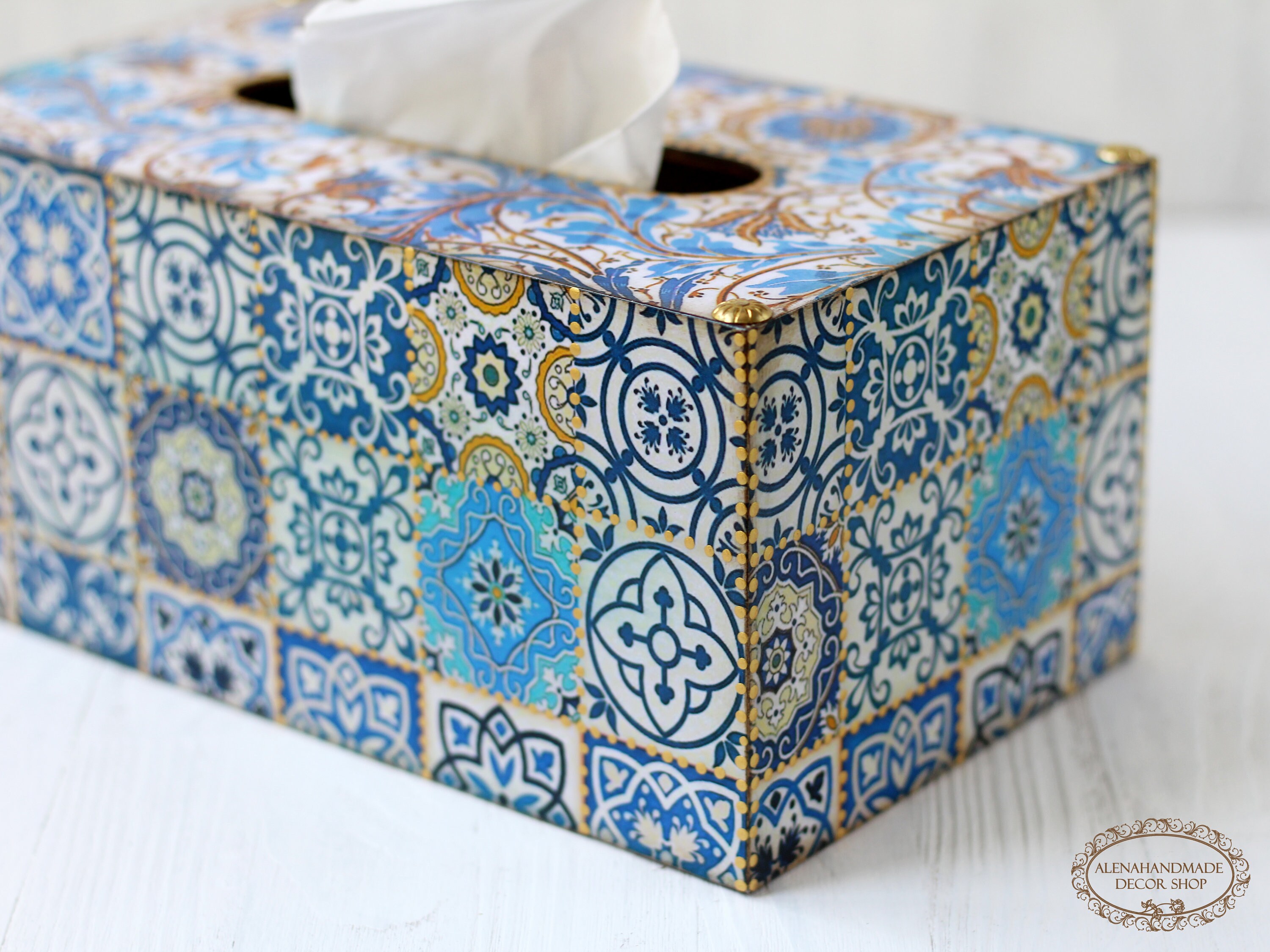Tissue Box Cover Azulejos Portugueses Tiles Style - Etsy
