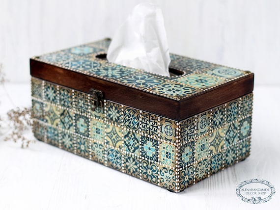 Tissue Box Cover Azulejos Portugueses Tiles Style with yew | Etsy