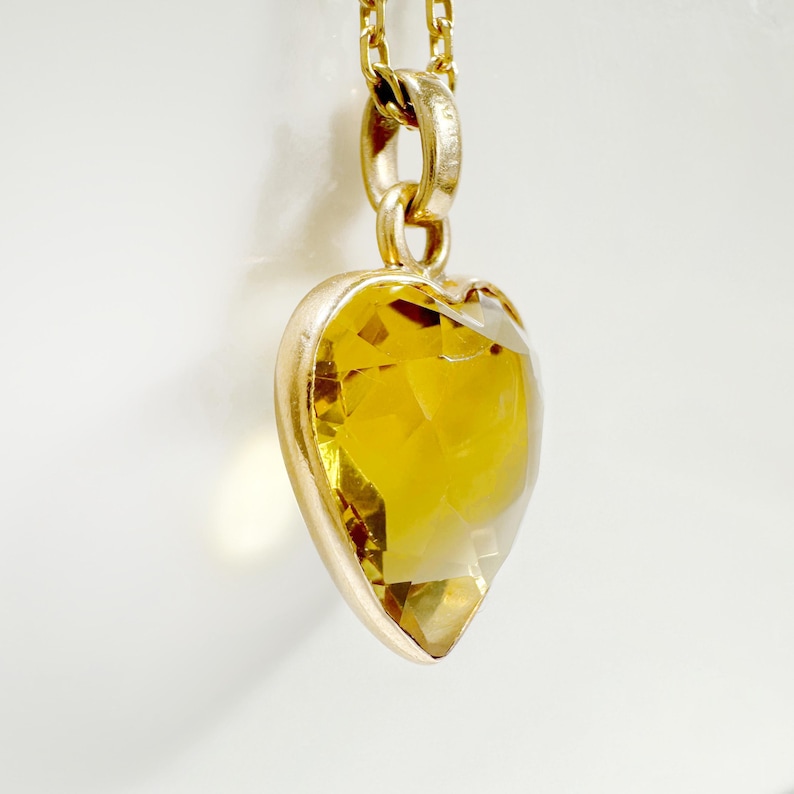 Vintage 18k Gold and Citrine Heart Pendant - Etsy Australia