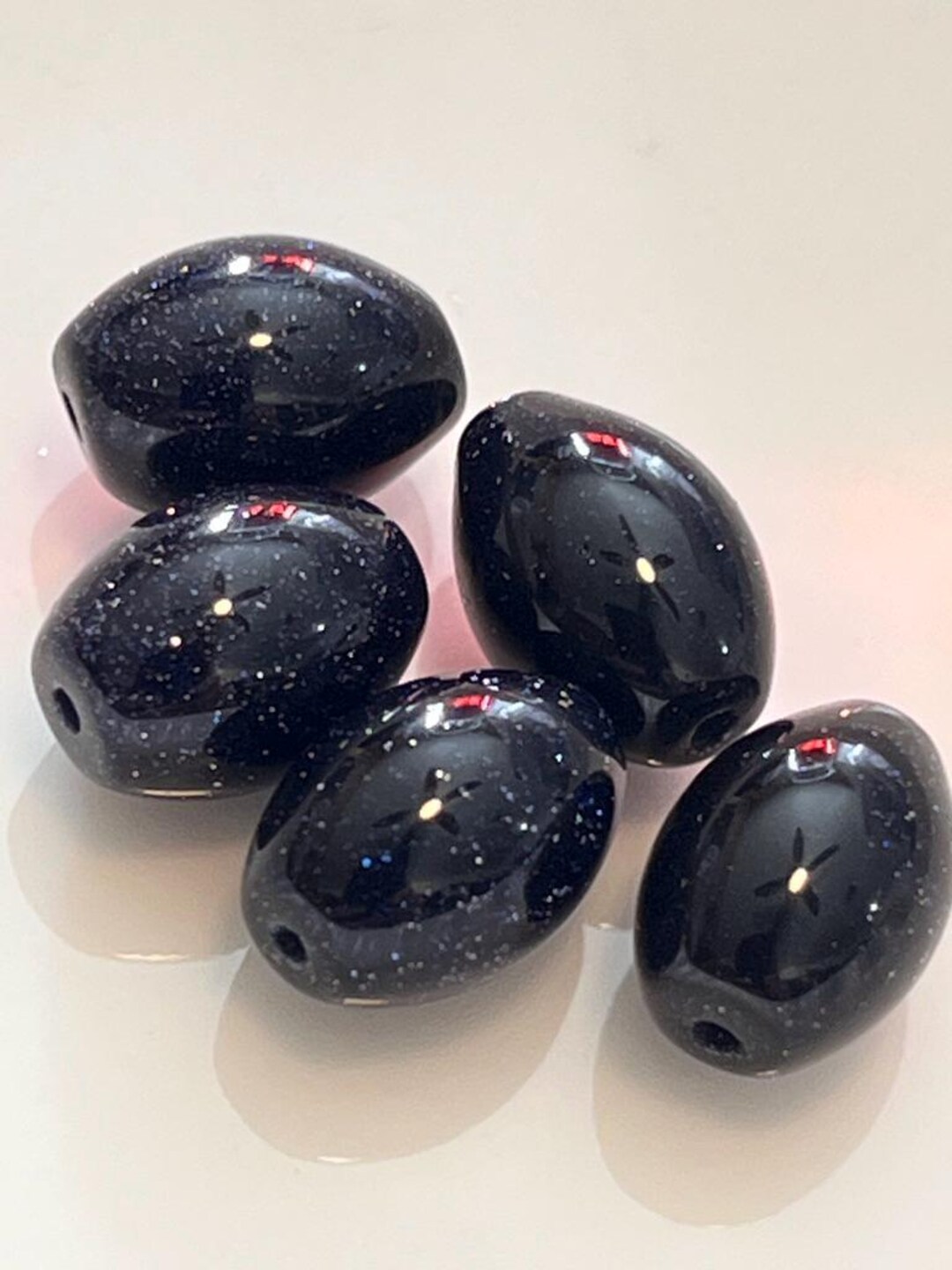 10x8mm Oval Puff Blue Goldstone Beads - Etsy