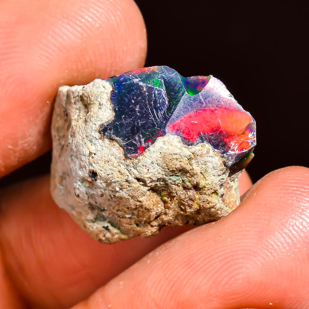 Natural Dry Opal Rough Ethiopian Opal Raw Natural Rough Black Fire Opal ...