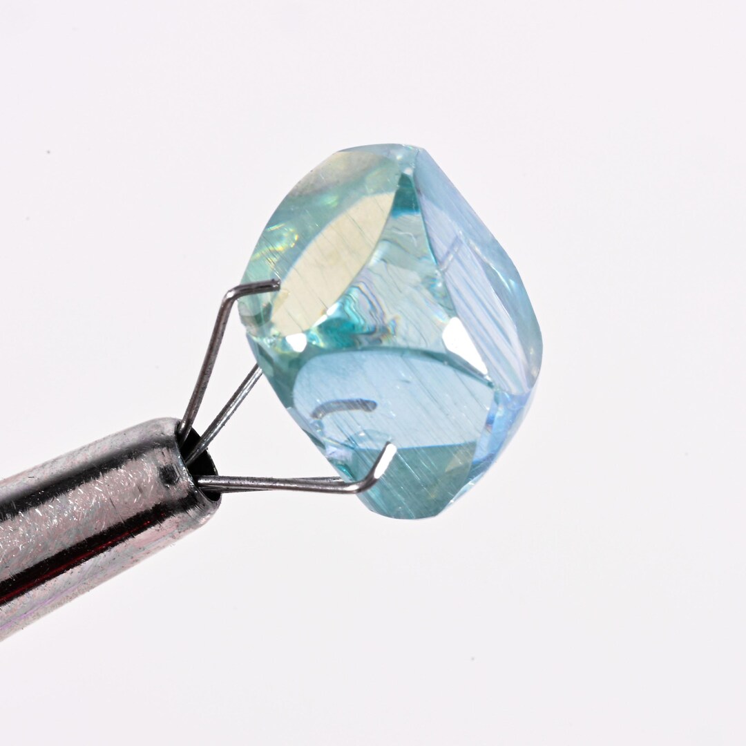 Light Blue Moissanite Rough Crystal, Octahedron Shape, 12.10 Ct 10X10X8 ...