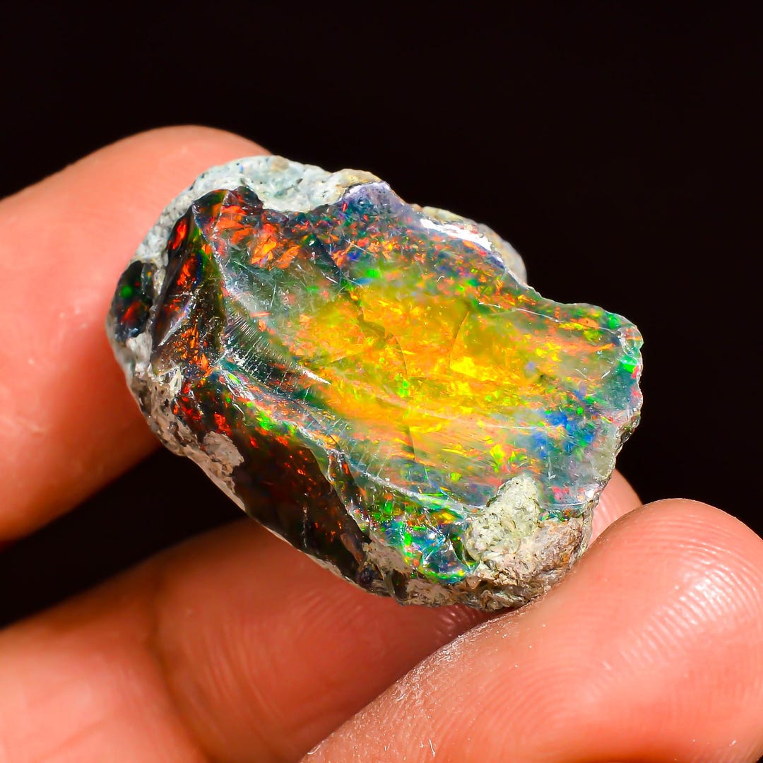 Opal Raw Natural Dry Opal Rough Ethiopian Natural Rough Black Fire Opal ...