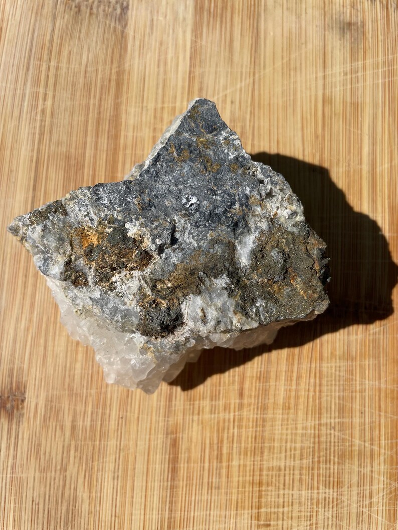 Quartz Cluster With Chalcopyrite | Sparkling Raw Crystal Specimen ...