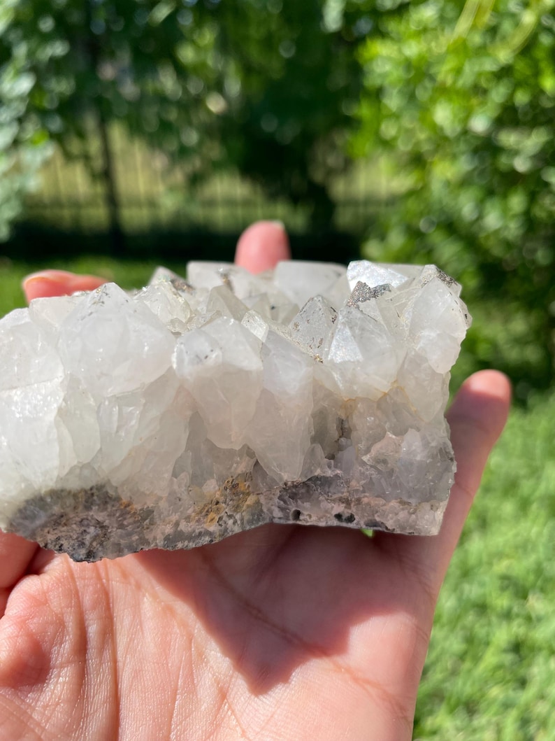 Quartz Cluster With Chalcopyrite | Sparkling Raw Crystal Specimen ...