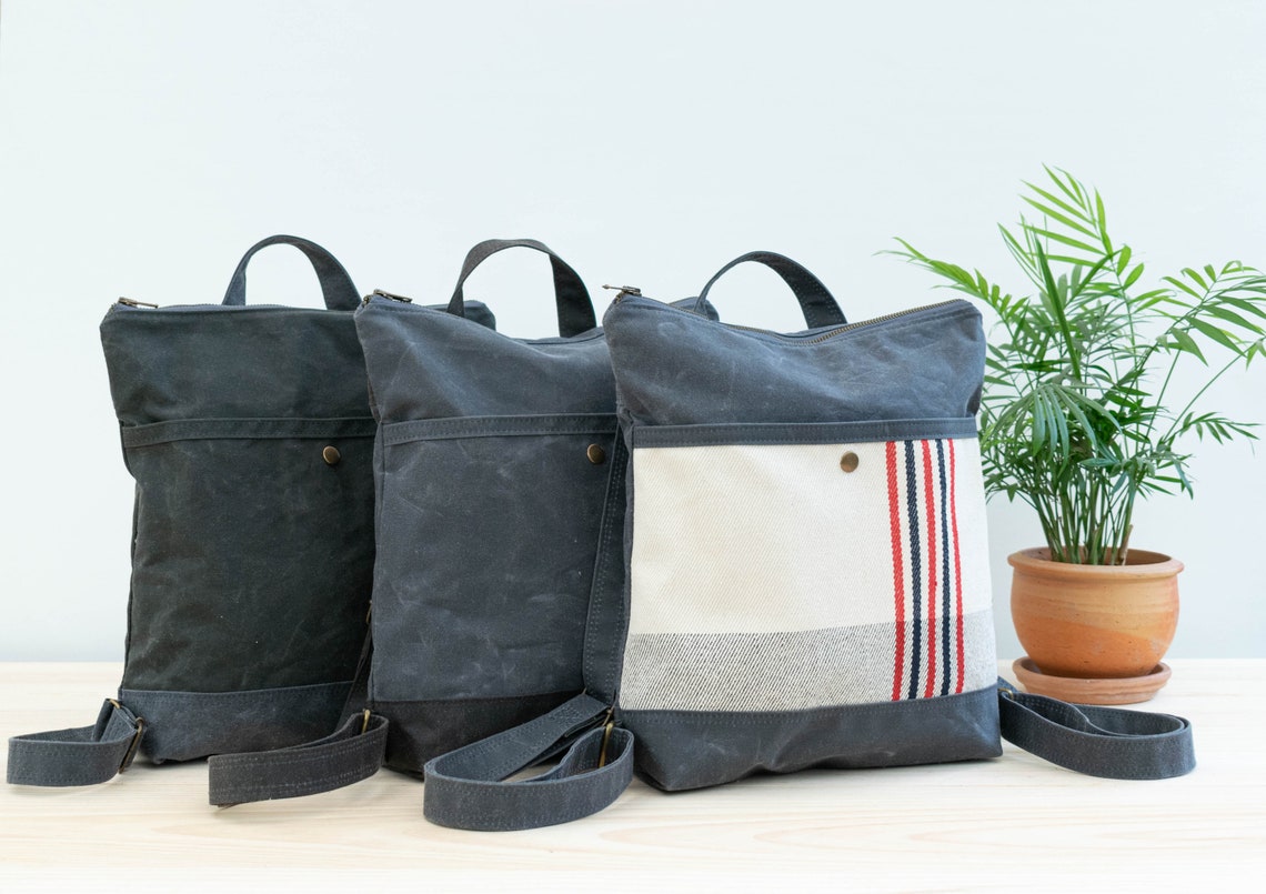 Waxed Canvas Backpack Waxed Canvas Handbag Canvas Day Pack | Etsy