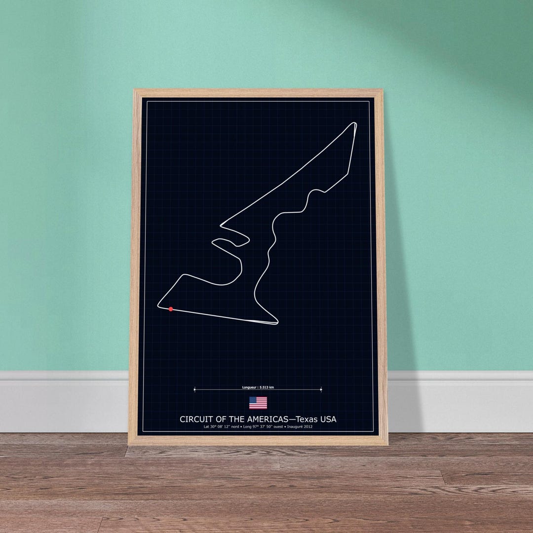 Circuit of the Americas Poster – Austin F1 Track Blueprint – Formula 1 ...