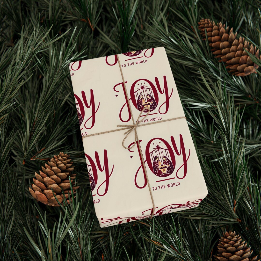 Christian Christmas Wrapping Paper, Joy to the World Design - Etsy