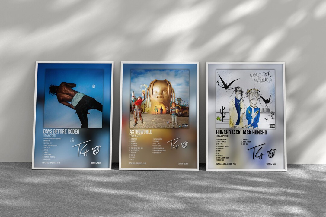 Travis Scott Poster Set: Astroworld, Huncho Jack, Rodeo (digital ...