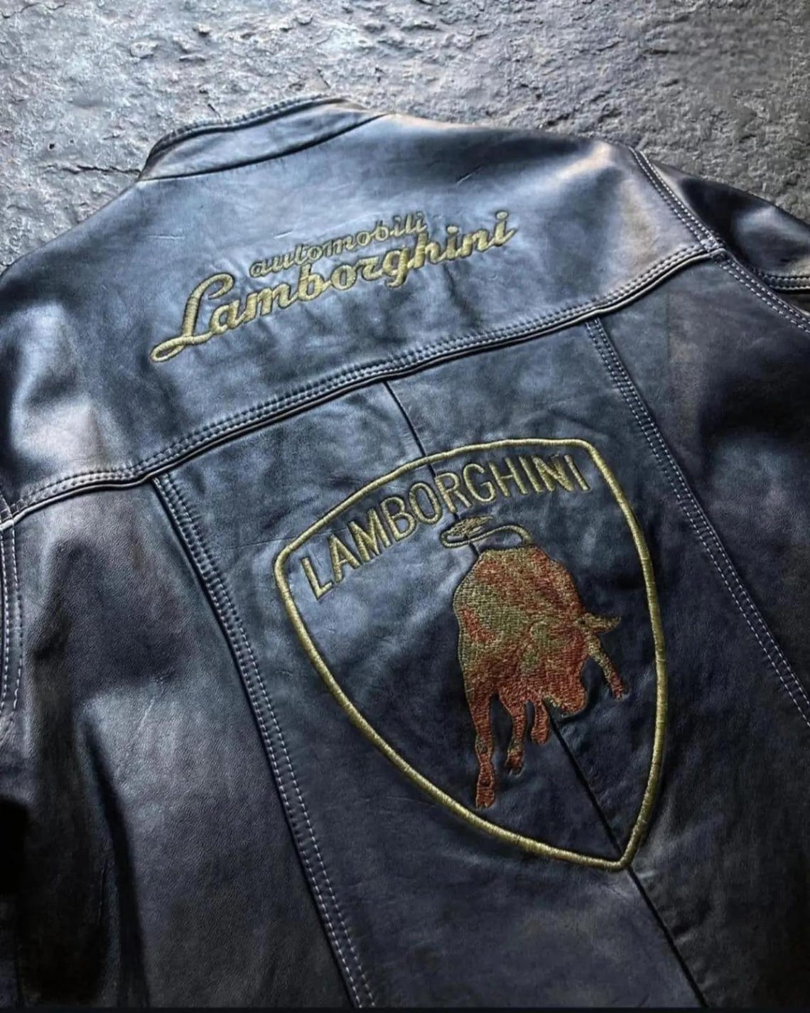 Lamborghini Leather Jacket Handmade Leather Jacket Biker Jacket Bull ...