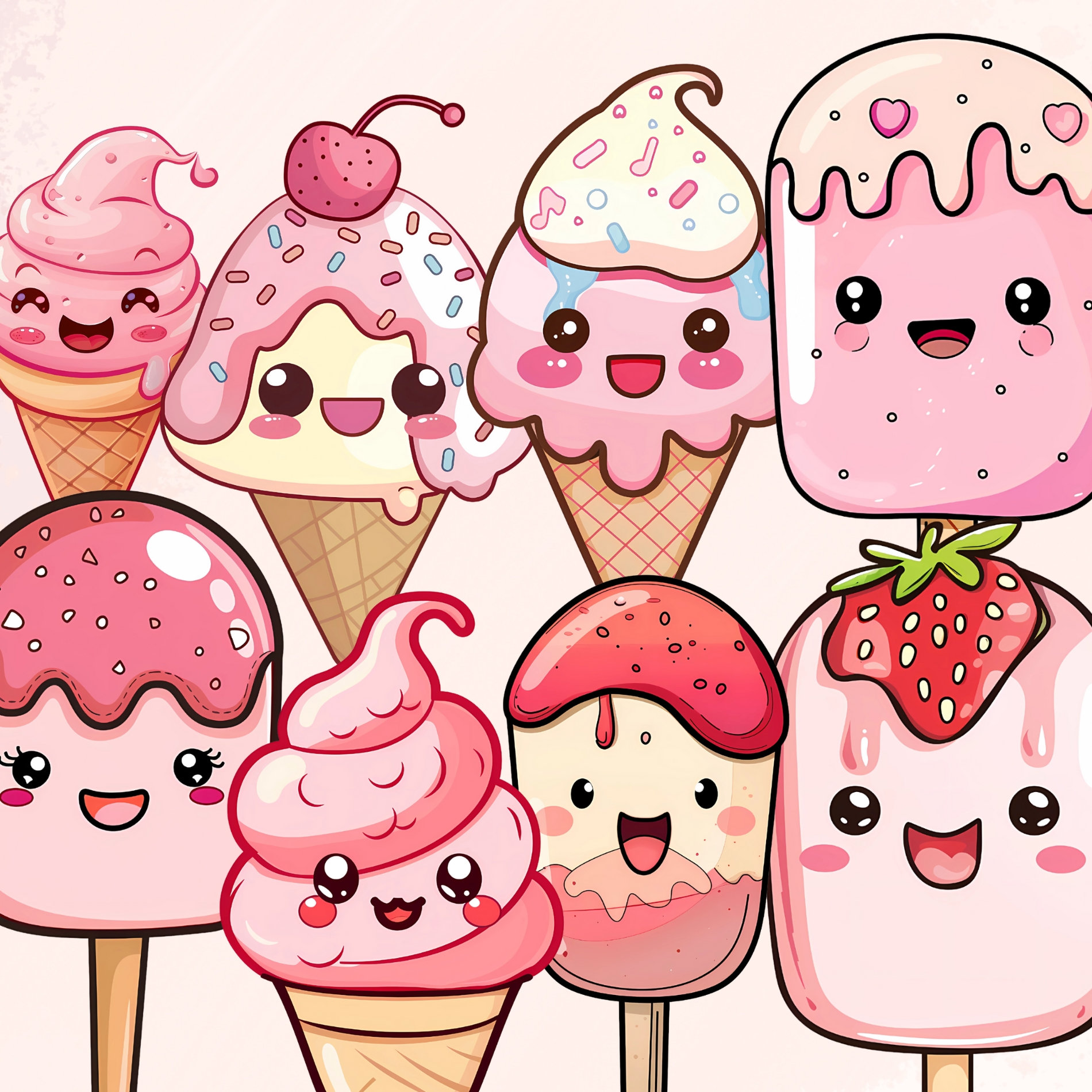 Ice Cream PNG Clipart, Summer Dessert Bundle, Watercolor Sweets Set ...