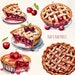 Cherry Pie Clipart Bundle, Watercolor Fall Png, Autumn Desserts ...