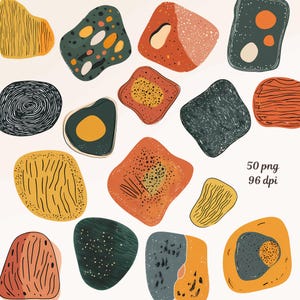 Abstract Boho Shapes Clipart, Modern Bohemian Clip Art, Shape Bundle ...