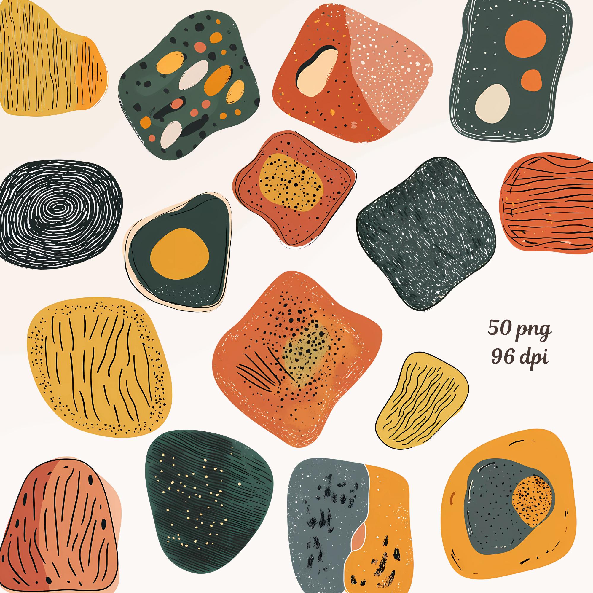 Abstract Boho Shapes Clipart, Modern Bohemian Clip Art, Shape Bundle ...